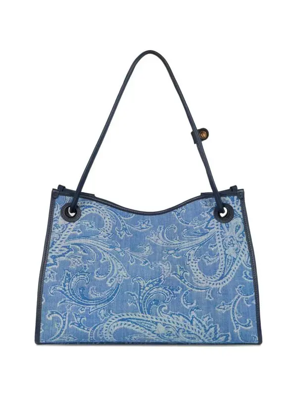 Etro Medium Jacquard Denim Tote Bag - Blue