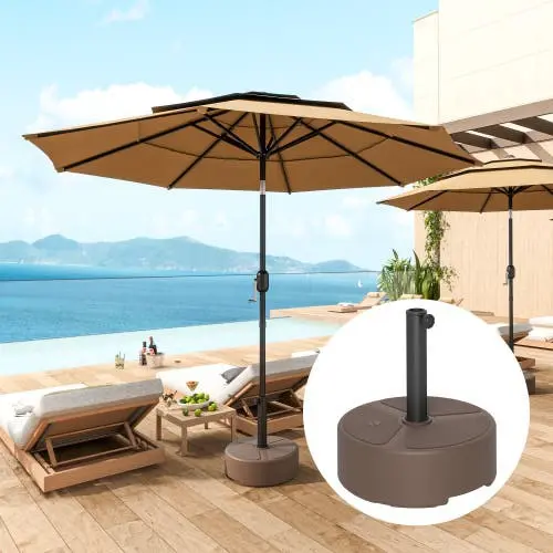 OUTSUNNY Patio Umbrella Base Holder - Brown