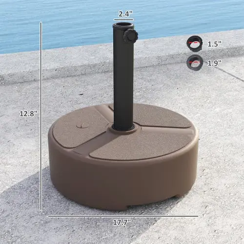 OUTSUNNY Patio Umbrella Base Holder - Brown