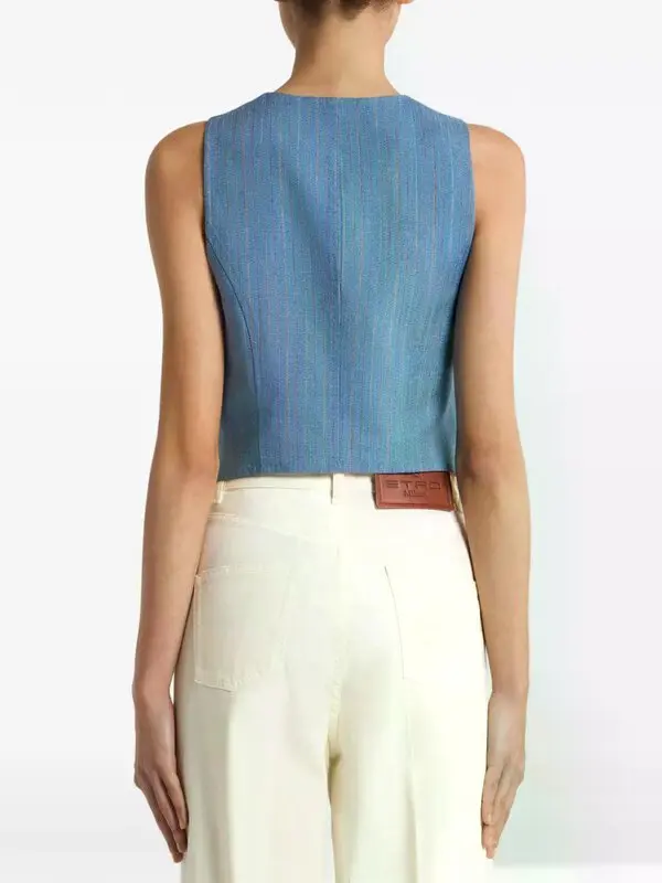 Etro Striped Pegaso Buttons Waistcoat