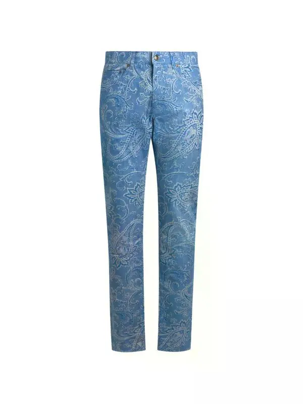 Etro Jacquard Paisley Denim Jeans