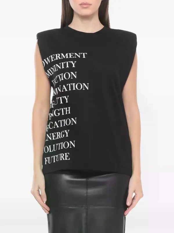 Elisabetta Franchi Text Print Tank Top