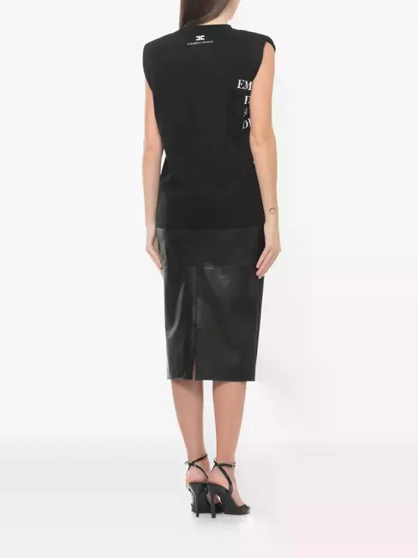 Elisabetta Franchi Text Print Tank Top