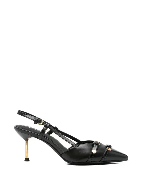 TAMARIS Leather Slingback Pumps - Black