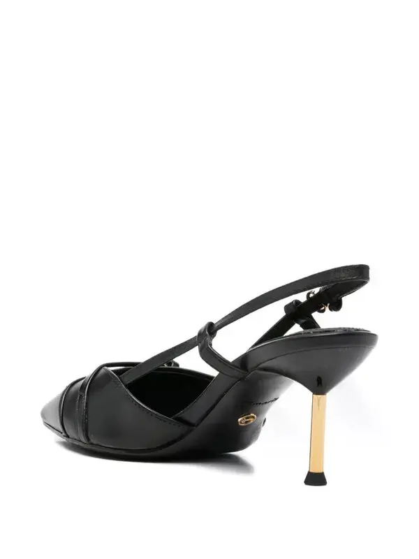 TAMARIS Leather Slingback Pumps - Black