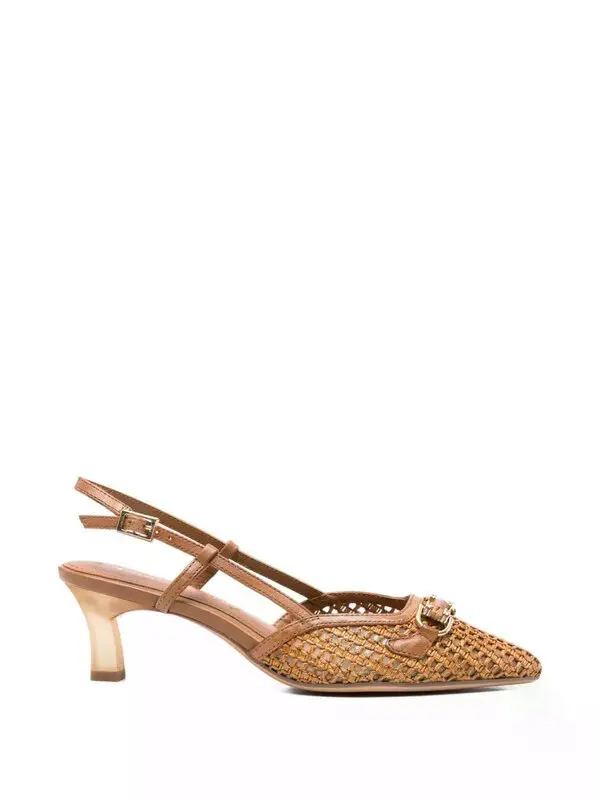TAMARIS Woven Leather Slingback Pumps