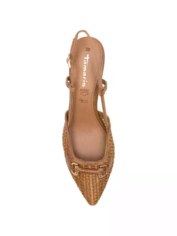 TAMARIS Woven Leather Slingback Pumps