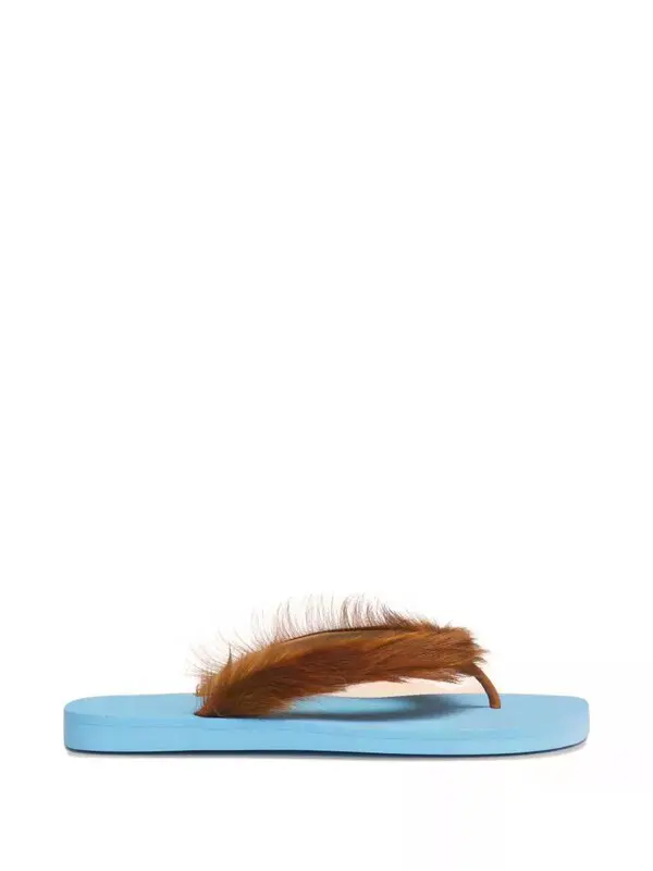 Marni Furry Strap Sandals - Brown