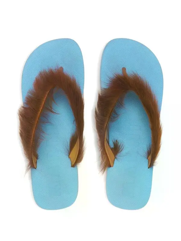 Marni Furry Strap Sandals - Brown