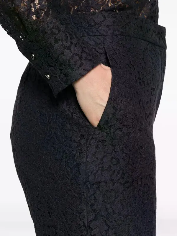Max Mara Corona Lace Straight-leg Trousers - Blue