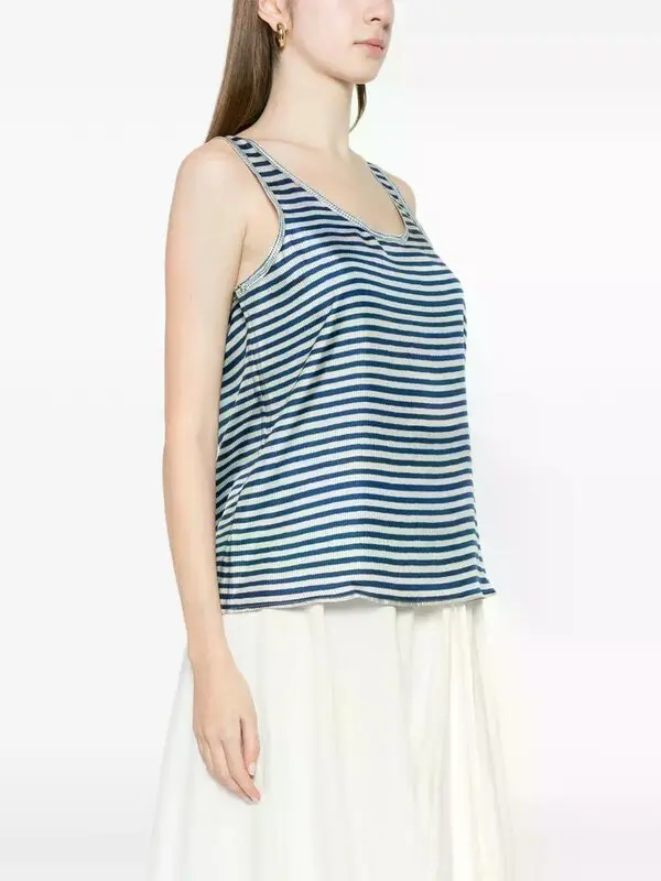 PIERRE-LOUIS MASCIA Aloe Striped Top - Blue