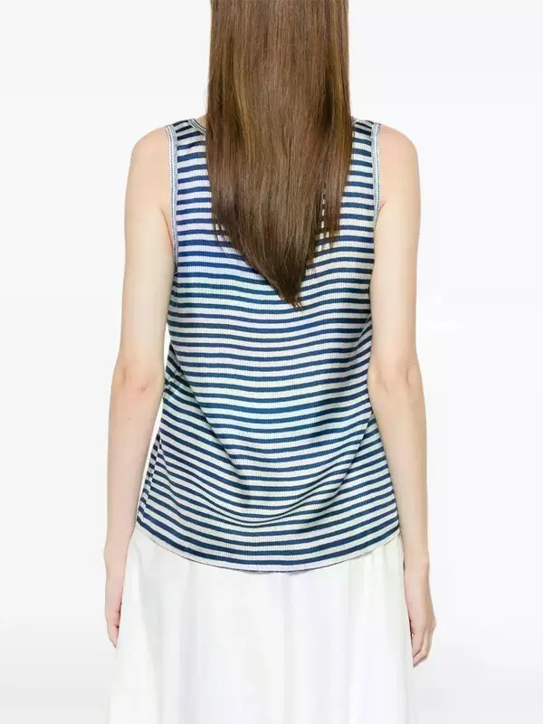 PIERRE-LOUIS MASCIA Aloe Striped Top - Blue