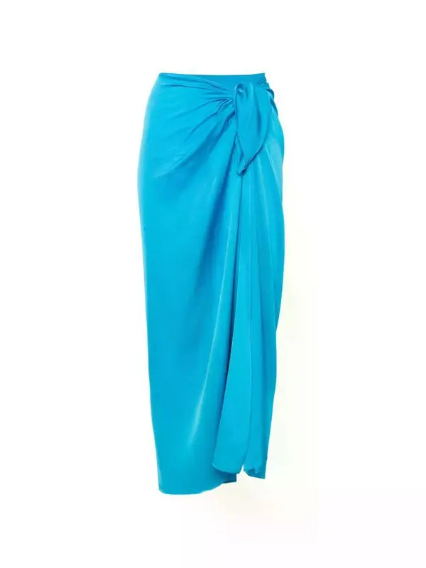 NOUVELLE SILK95FIVE High-waisted Midi Skirt - Blue