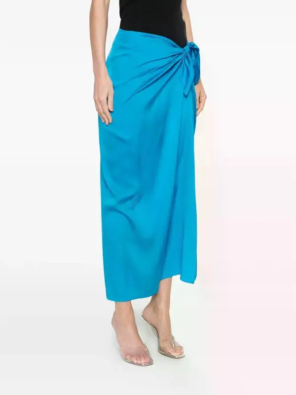 NOUVELLE SILK95FIVE High-waisted Midi Skirt - Blue
