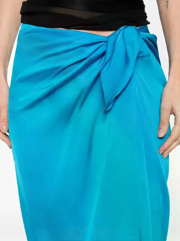 NOUVELLE SILK95FIVE High-waisted Midi Skirt - Blue