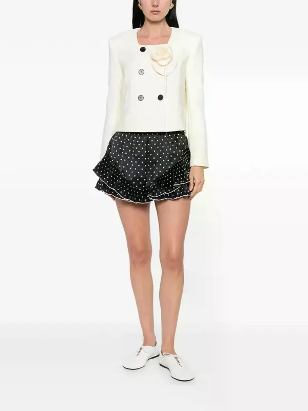 SELF-PORTRAIT Polka-dot Pleated Shorts