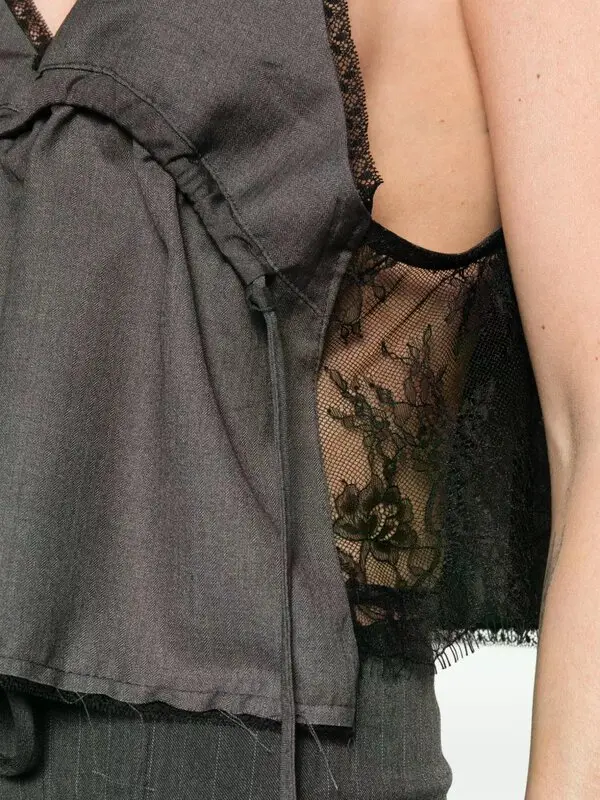 LA PISCINE Lace-trimmed Cami Top