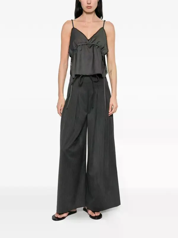 LA PISCINE Pinstripe Wide Leg Trousers