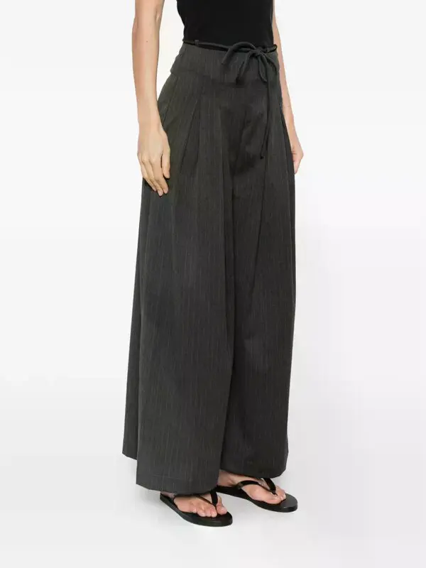 LA PISCINE Pinstripe Wide Leg Trousers