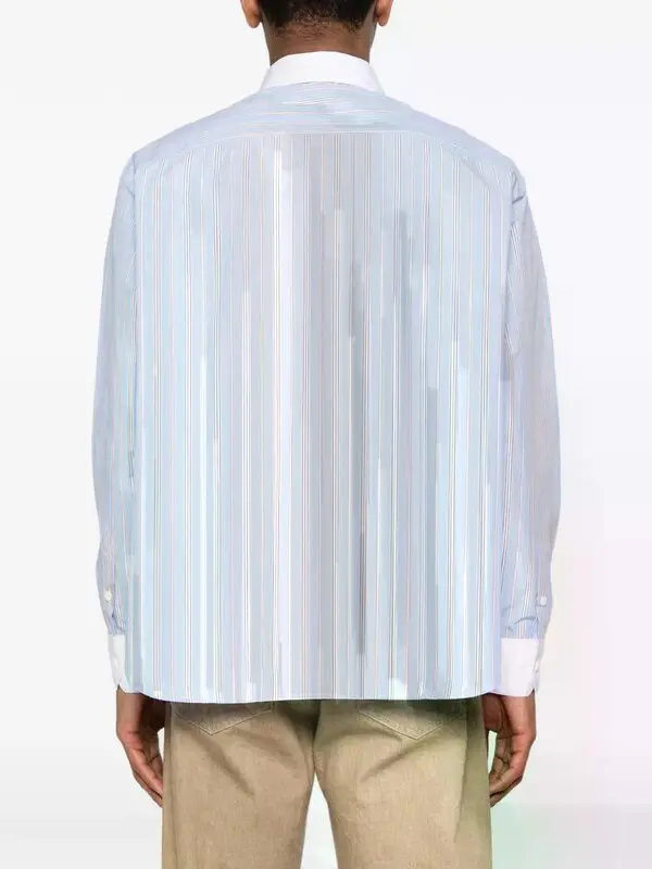 CHARLES JEFFREY Striped Tie Shirt - Blue