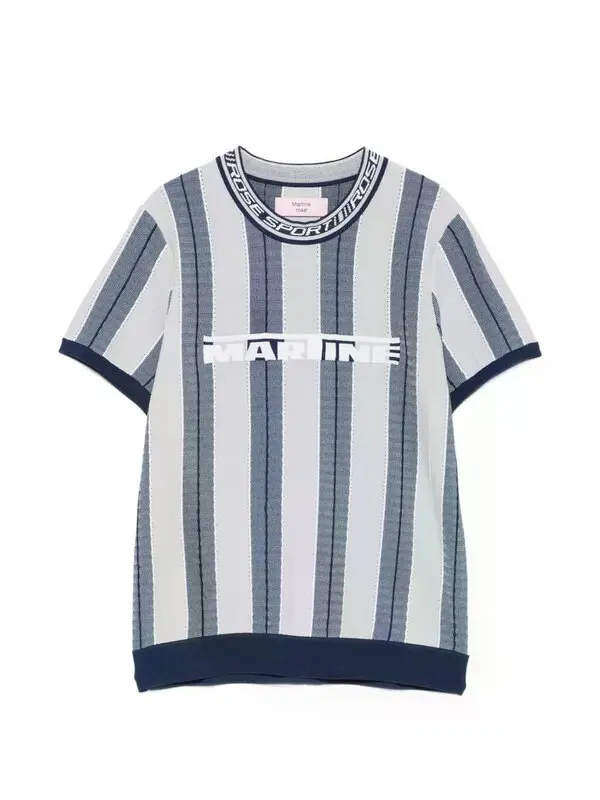 Martine Rose Striped Graphic T-shirt - Grey