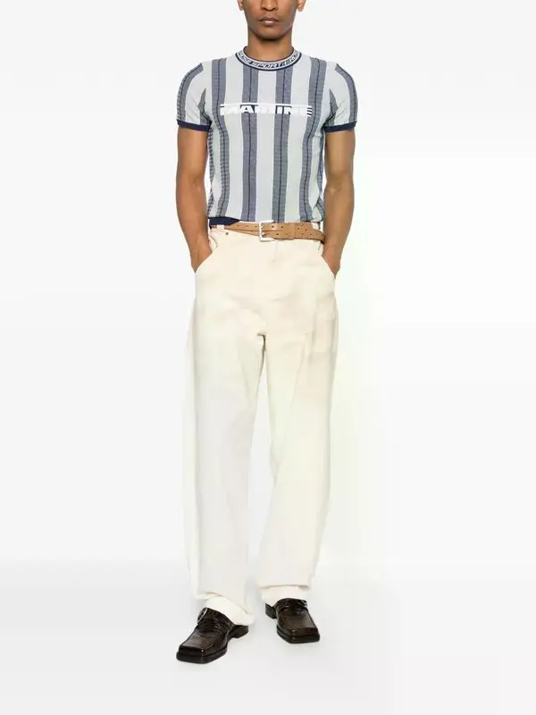 Martine Rose Striped Graphic T-shirt - Grey