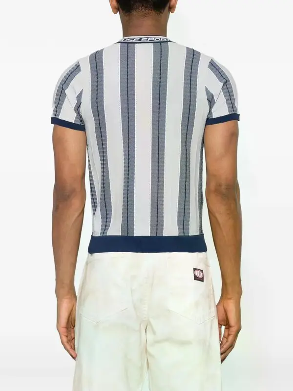 Martine Rose Striped Graphic T-shirt - Grey