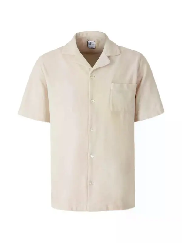 Fedeli Chest-pocket Short-sleeve Shirt - Neutrals