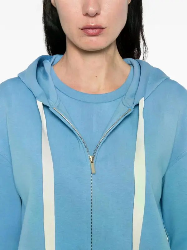 Max Mara Logo Print Zip-up Sweatshirt - Blue