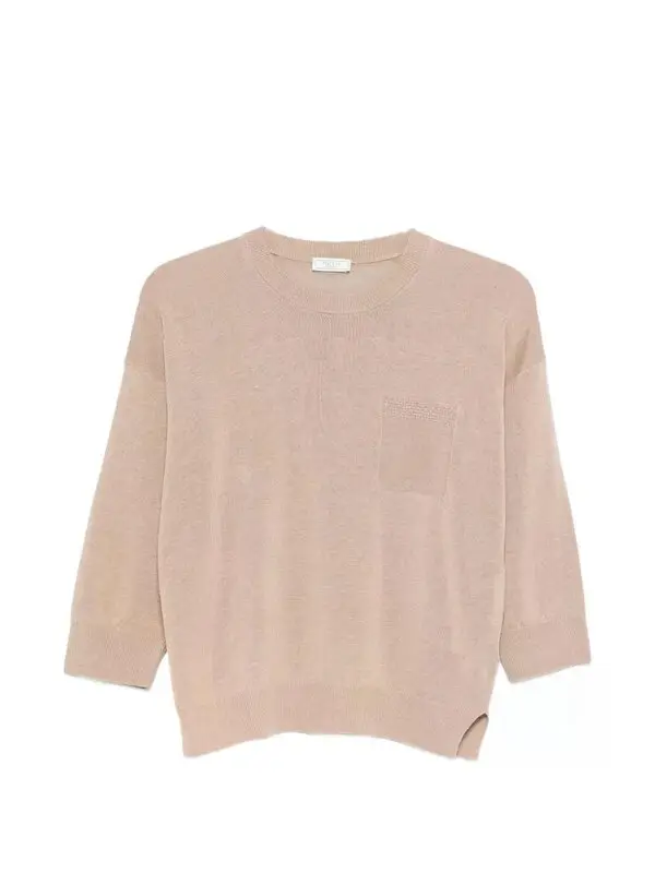 Peserico Embellished Sweater - Neutrals