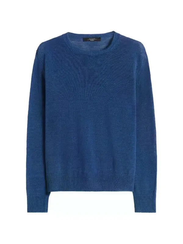 Max Mara Crewneck Knitted Top - Blue