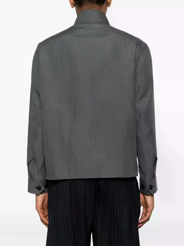 LARDINI Zip Collar Jacket - Grey