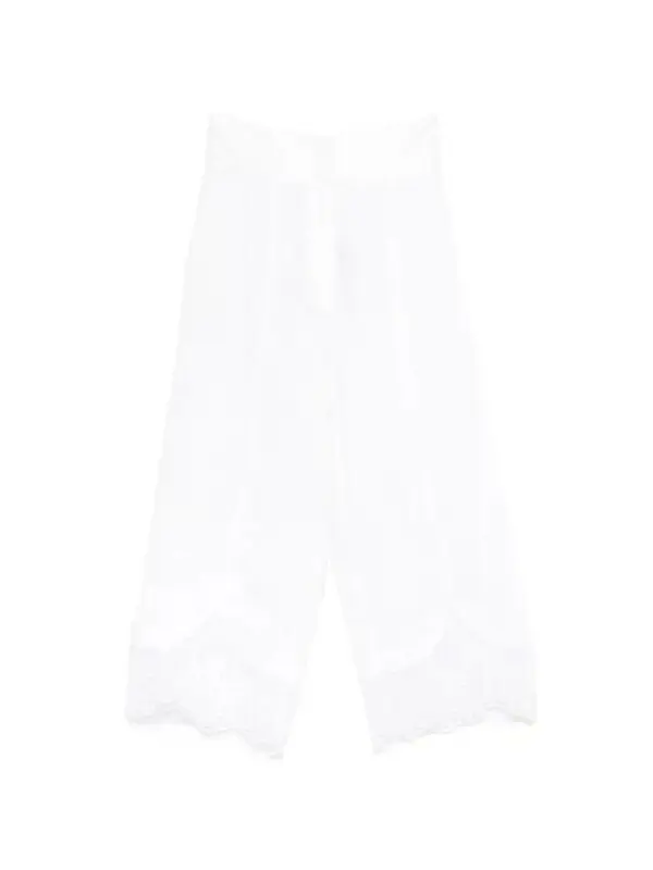 TWINSET Lace Trim Trousers - White