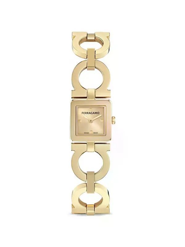FERRAGAMO Double Gancini 19mm Watch - Gold