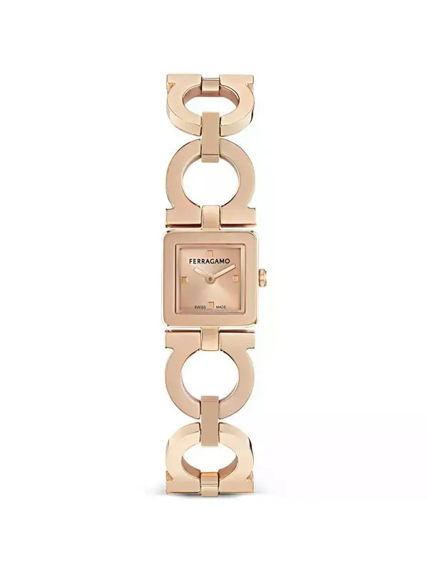 FERRAGAMO Double Gancini 19mm Watch - Pink