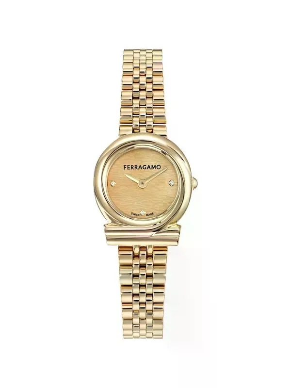 FERRAGAMO Gancini Twisted 23mm Watch - Gold