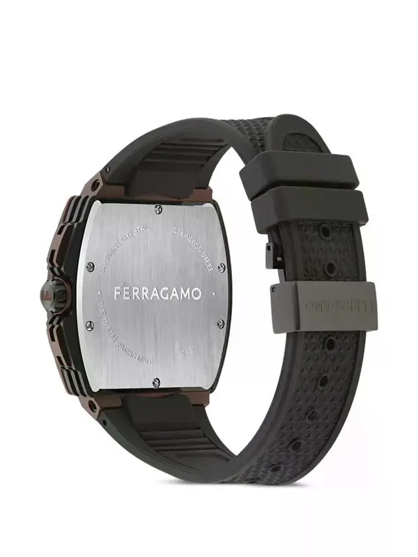 FERRAGAMO F-80 Tonneau Chronograph 42mm Watch - Black