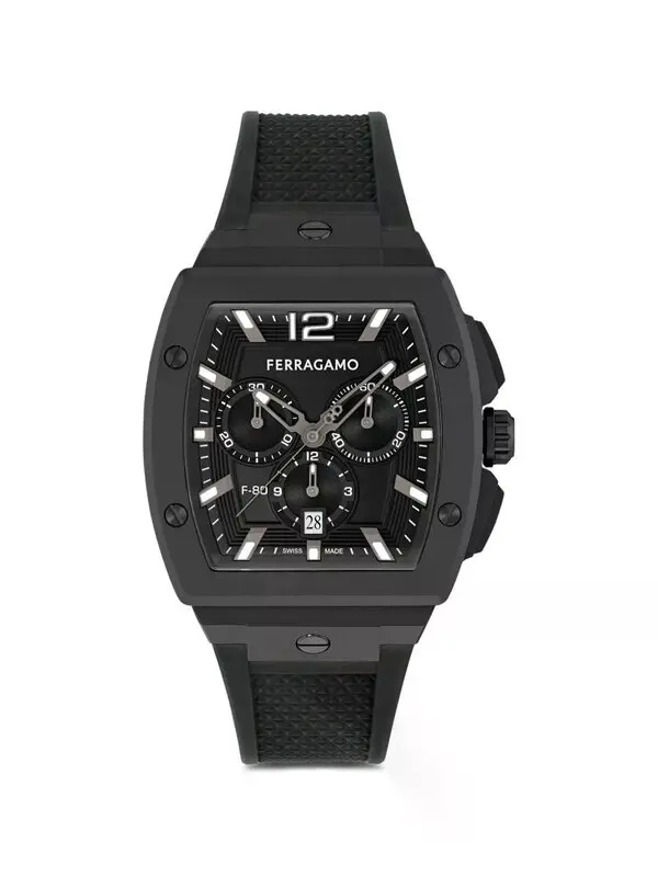 FERRAGAMO F-80 Tonneau Chronograph 418mm Watch - Black