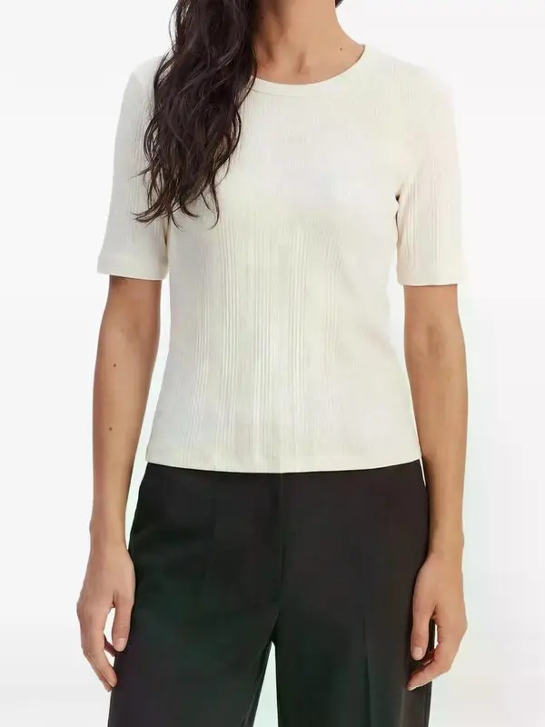 Calvin Klein Ribbed T-shirt - Neutrals
