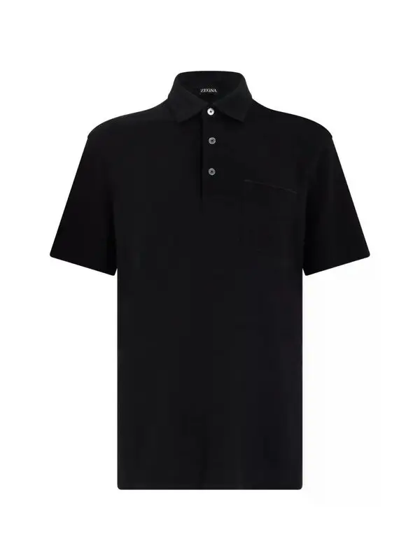 Zegna Pocket Polo Shirt - Black