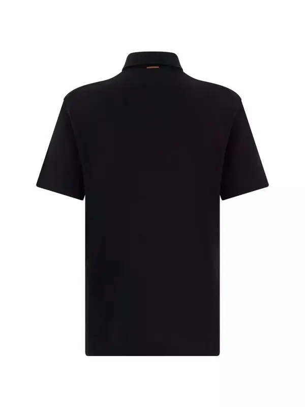 Zegna Pocket Polo Shirt - Black