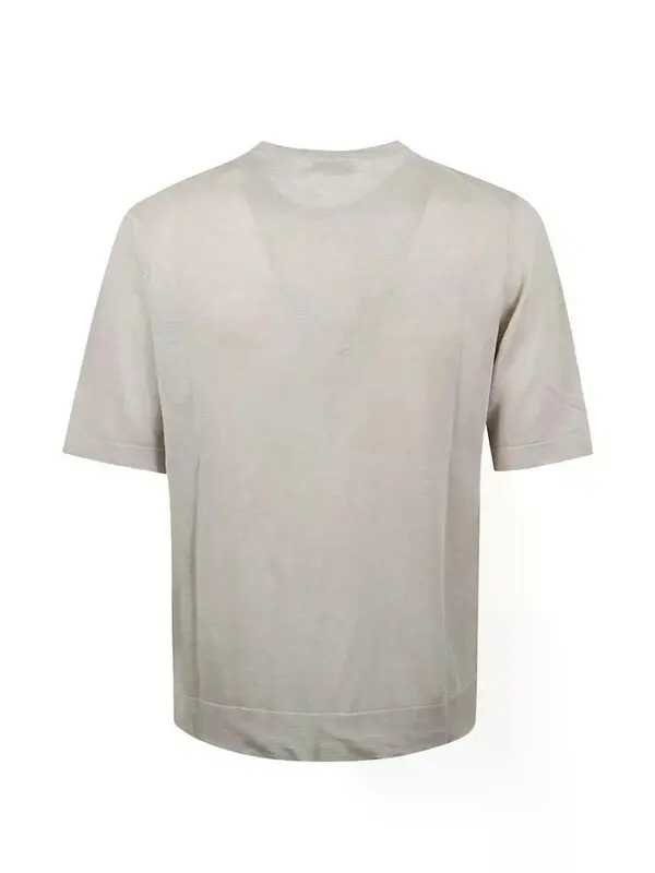 BALLANTYNE Diamond-pattern Linen T-shirt - Neutrals