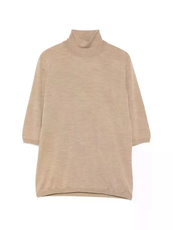 Max Mara Turtleneck Quarter-sleeve Sweater - Neutrals
