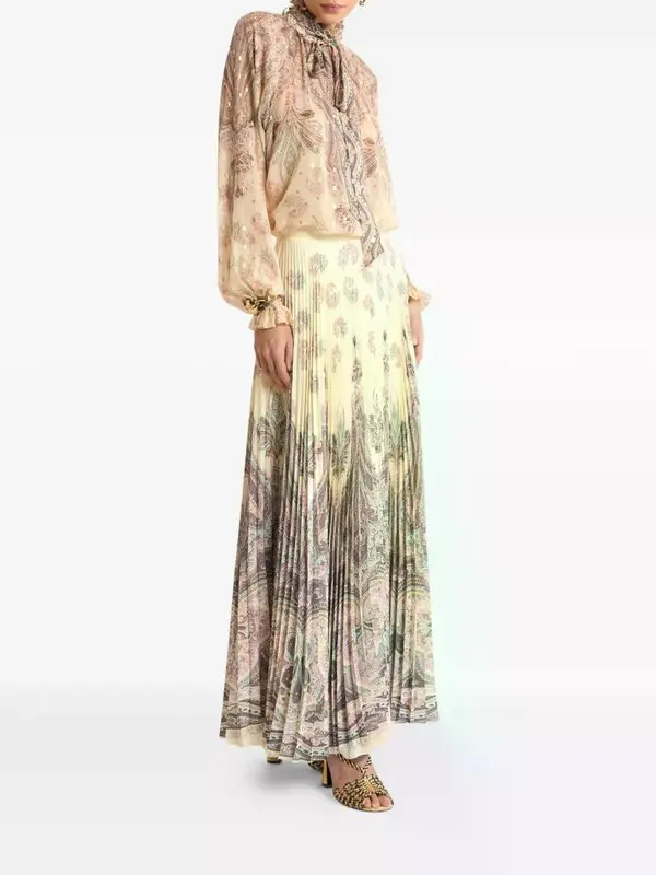 Etro Scarf Print Silk Blouse - Neutrals