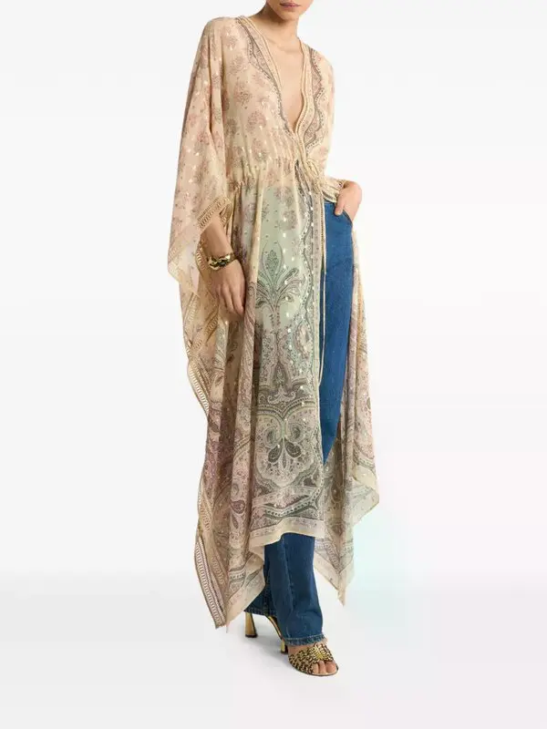 Etro Silk Kaftan With Paisley Print