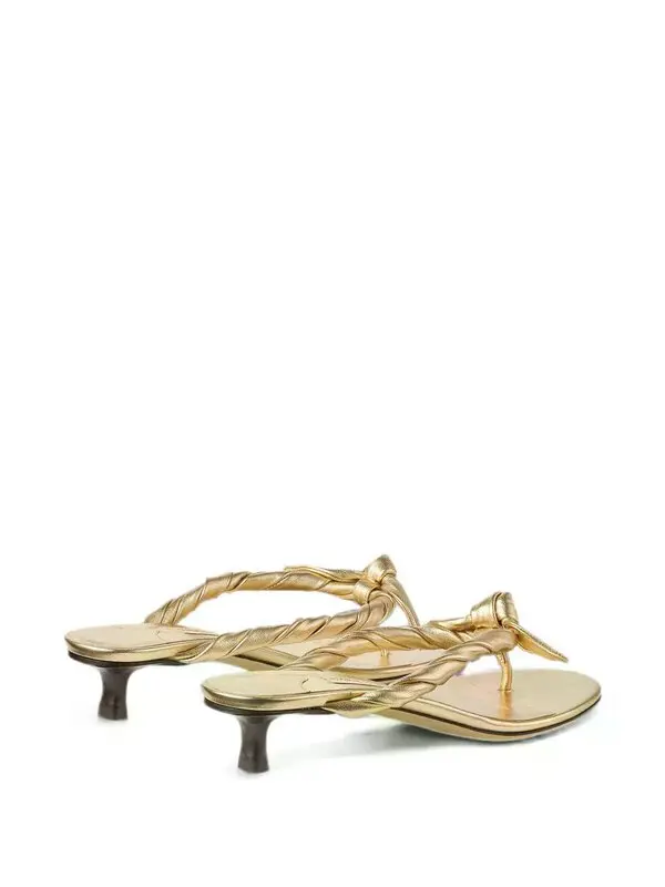 JIMMY CHOO Liss Metallic Nappa Leather Sandals - Gold