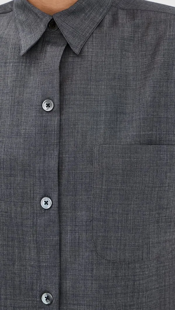 TWP Button Down Top - Medium Indigo