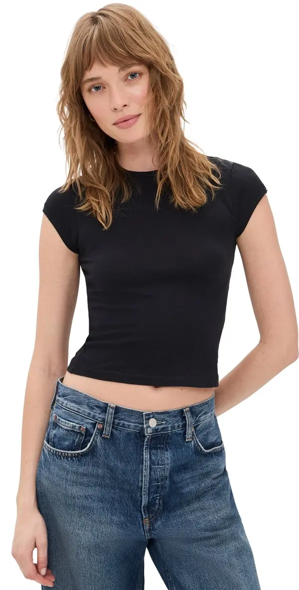SLVRLAKE Cap-sleeve Tee - Raven