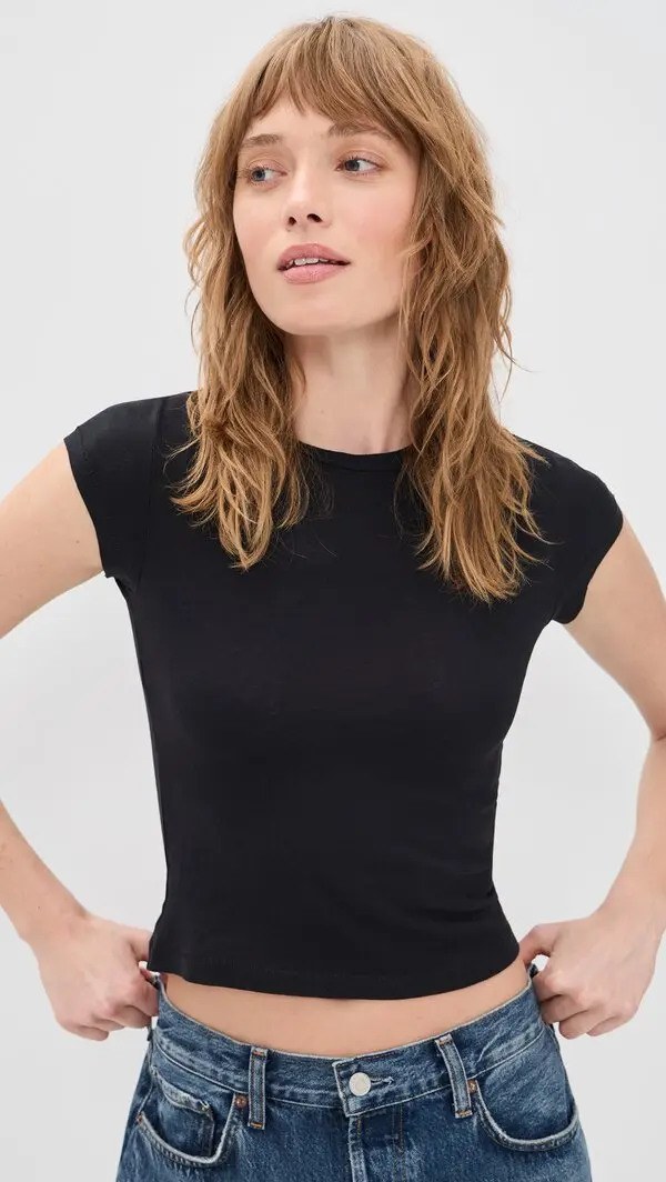 SLVRLAKE Cap-sleeve Tee - Raven