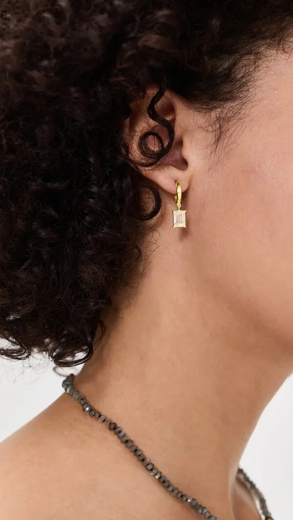 Chan Luu Petite Hoop Earrings With Drop